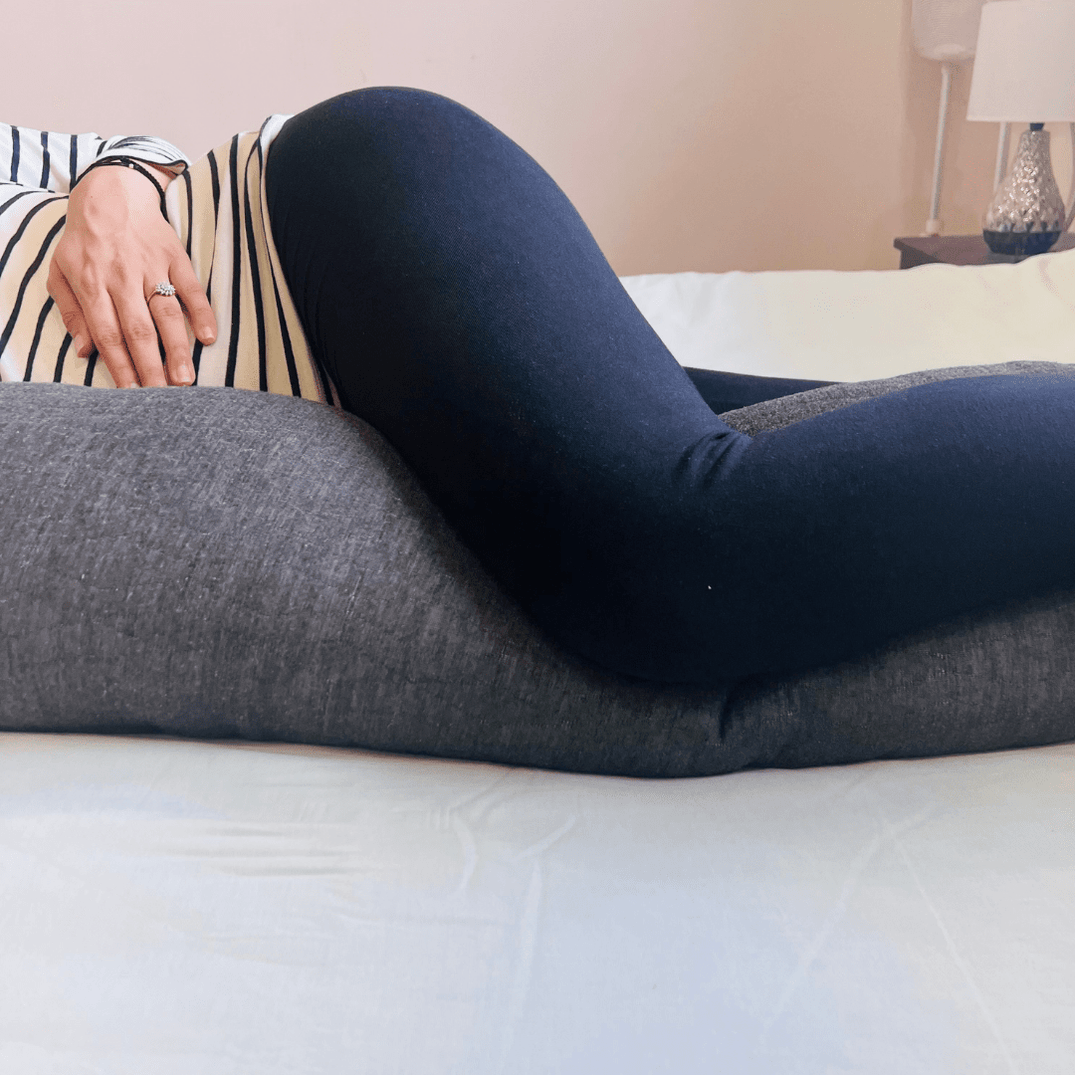 Sophia - Memory Foam & Micro Fiber J-Shaped Pregnancy Pillow for Full ...